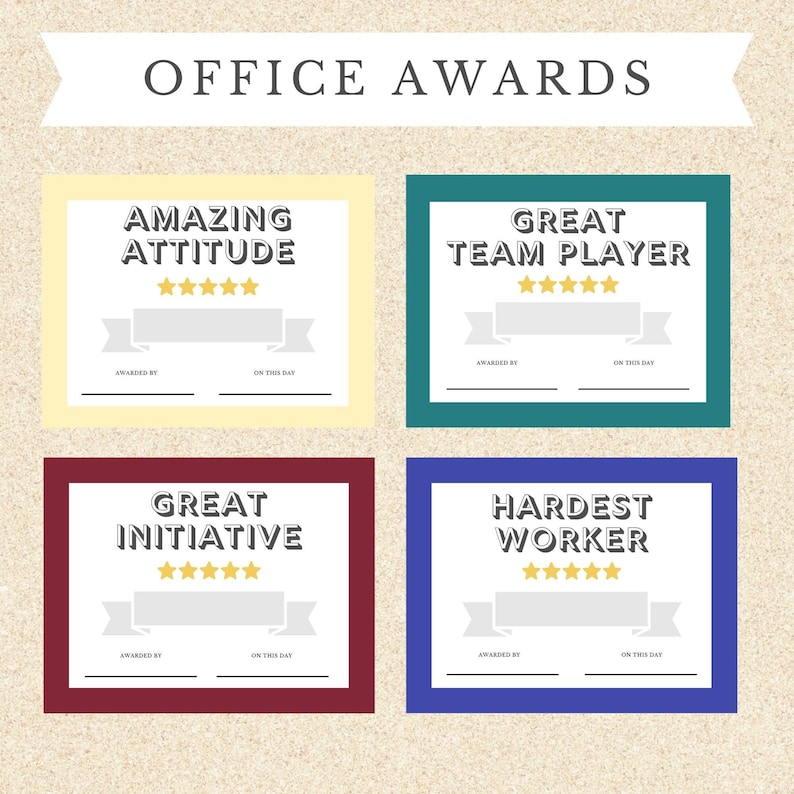 Printable Office Employee Awards: Staff Appreciation (digital Download ...