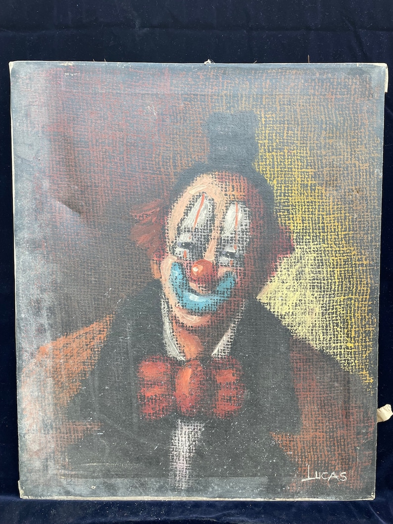 Vintage Original Clown Mid Century Modern Oil Paintings - Etsy