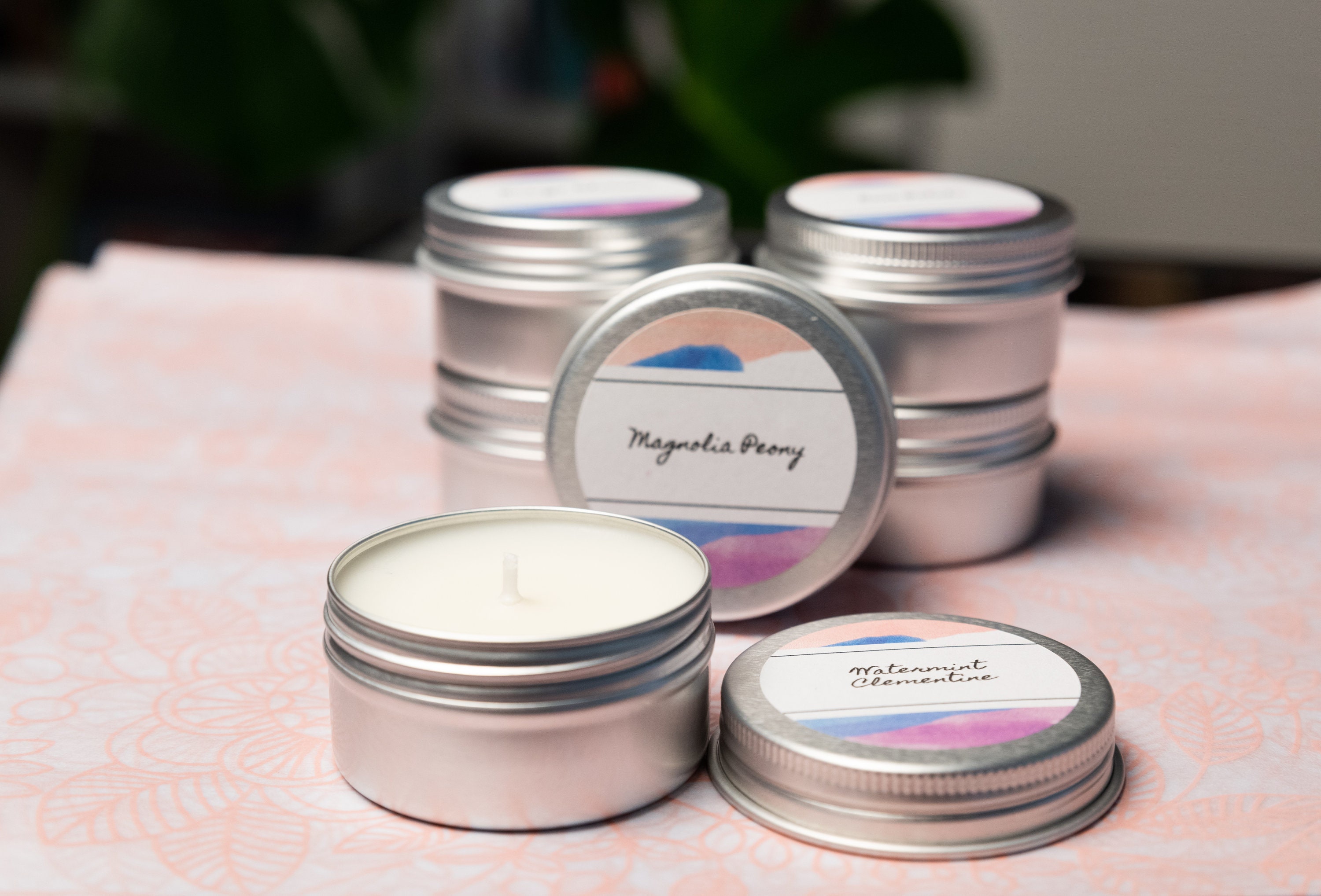 Travel Candles/ Mini Candles/ Tin Candles/floral Fragrance/soy Wax ...