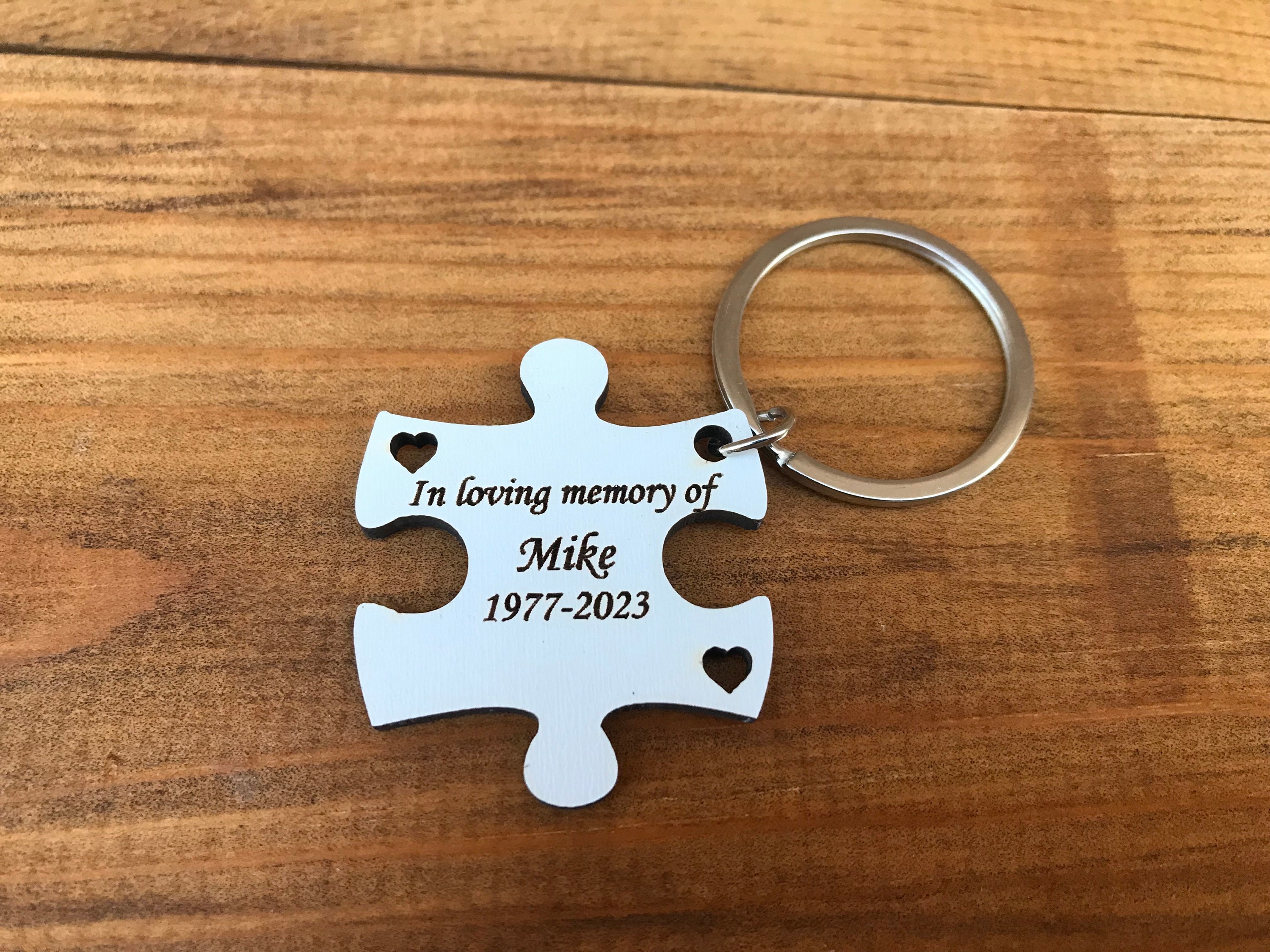 Personalized Puzzle Piece Keychain: Celebration of Life Memorial Favor ...
