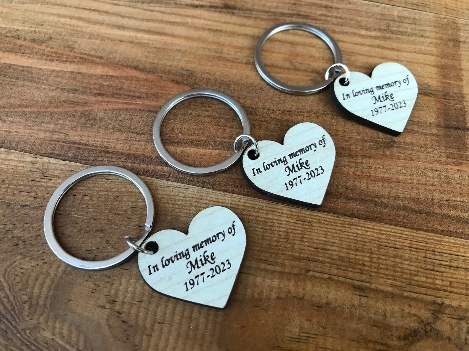Personalized Heart Keychain, Memorial Favor, Celebration of Life - Etsy