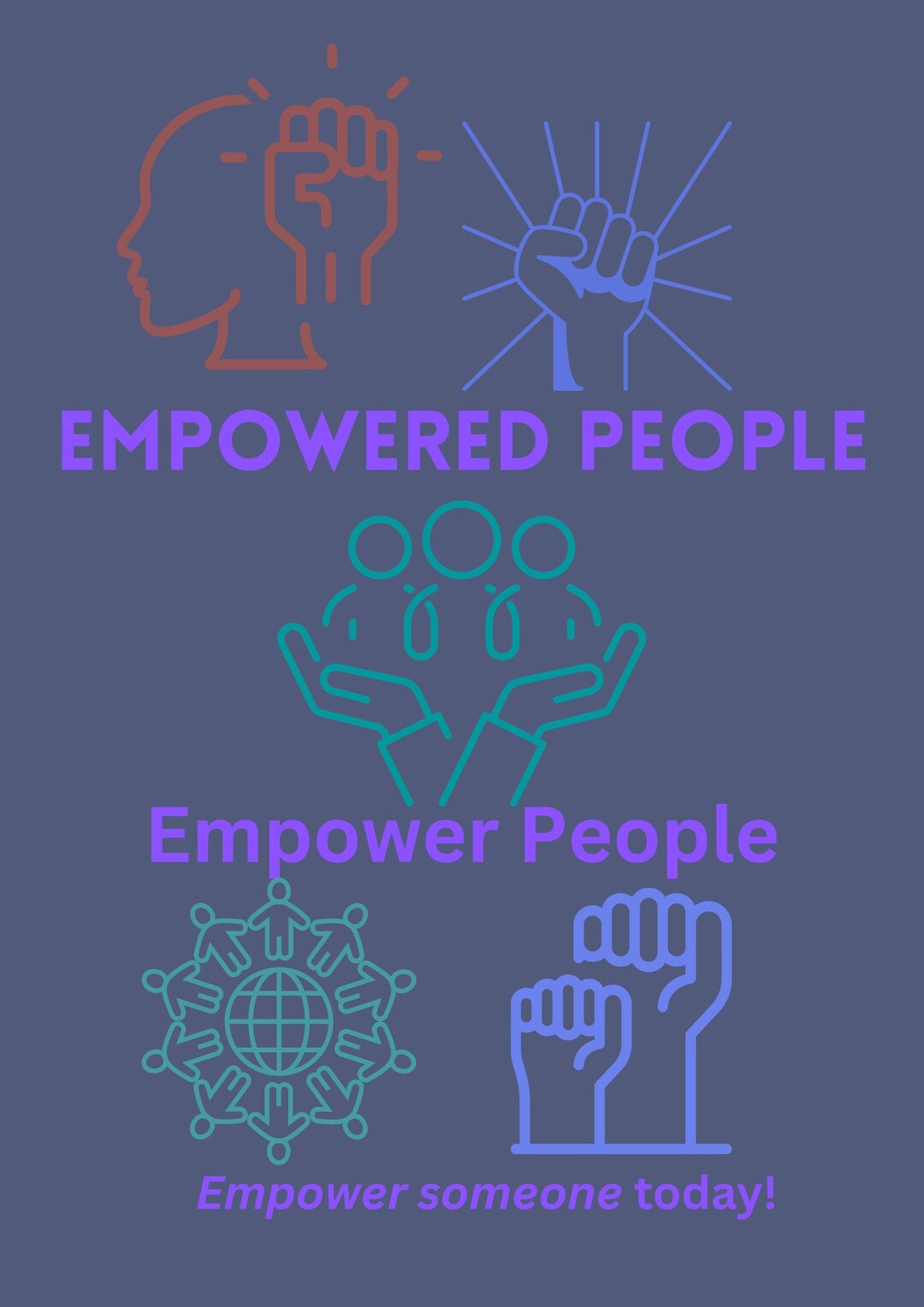 3 Empowered People Empower People With Call for Action 8x11" Digital ...