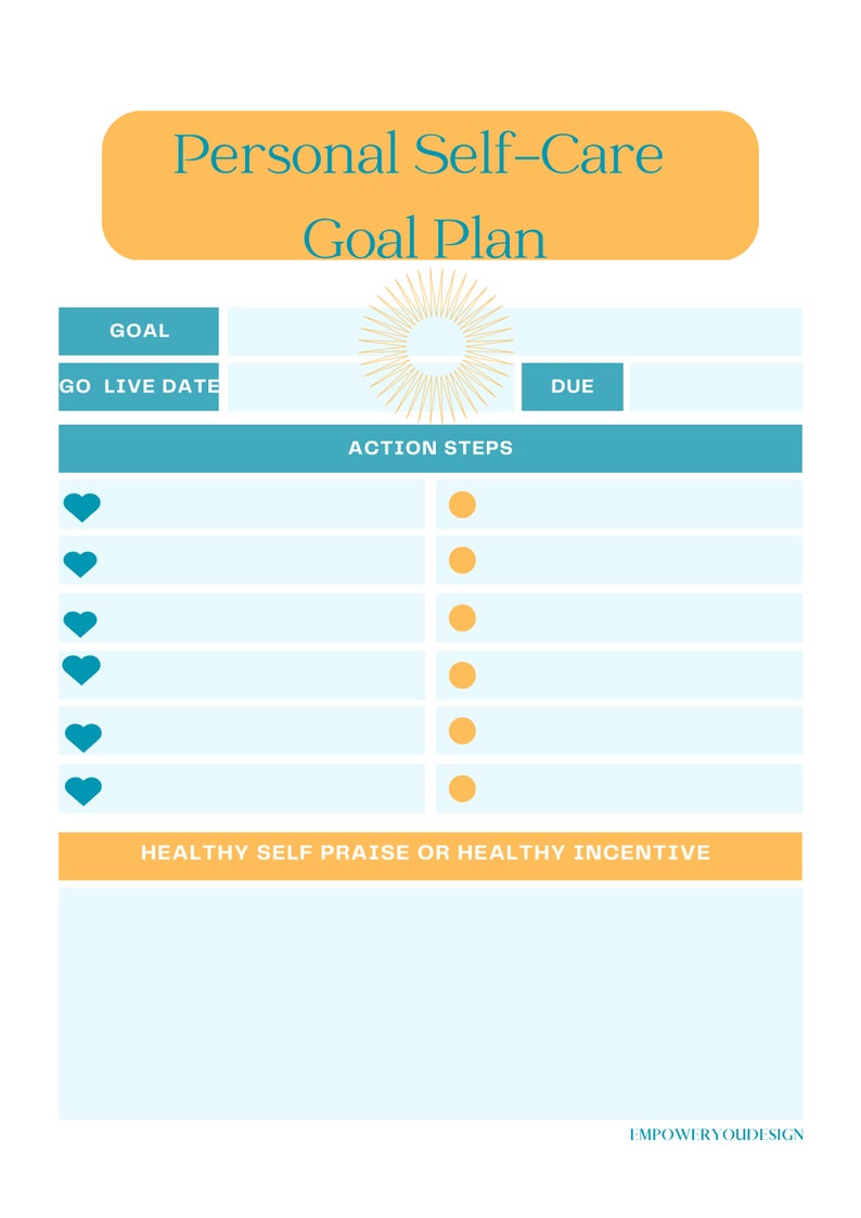 Self-care With Goal Plan - Etsy