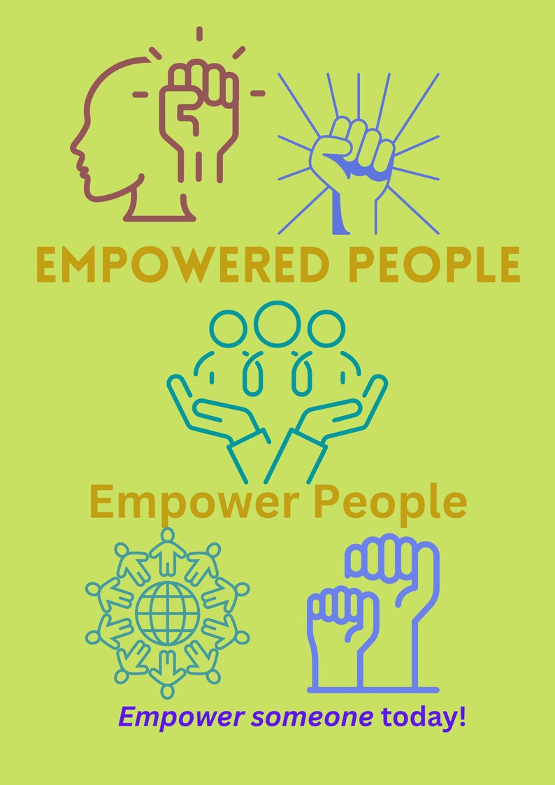 3 Empowered People Empower People With Call for Action 8x11" Digital ...