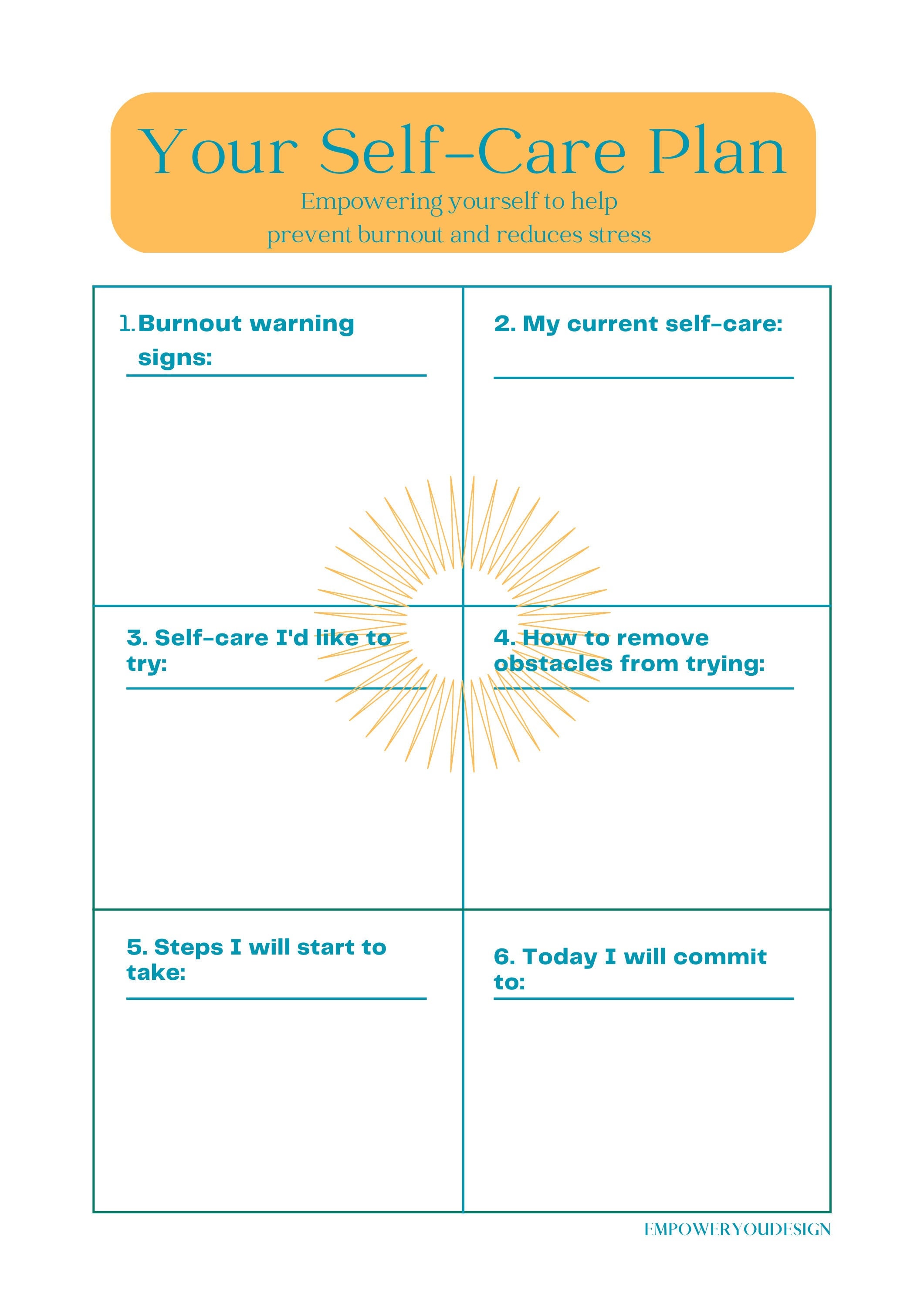 Self-care With Goal Plan - Etsy