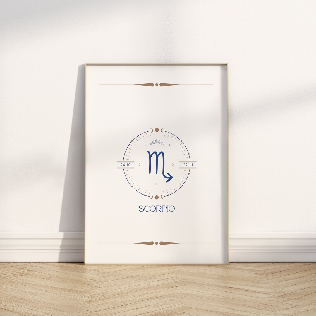 Scorpio Zodiac Sign, Scorpio Wall Art, Zodiac Printable, Zodiac ...