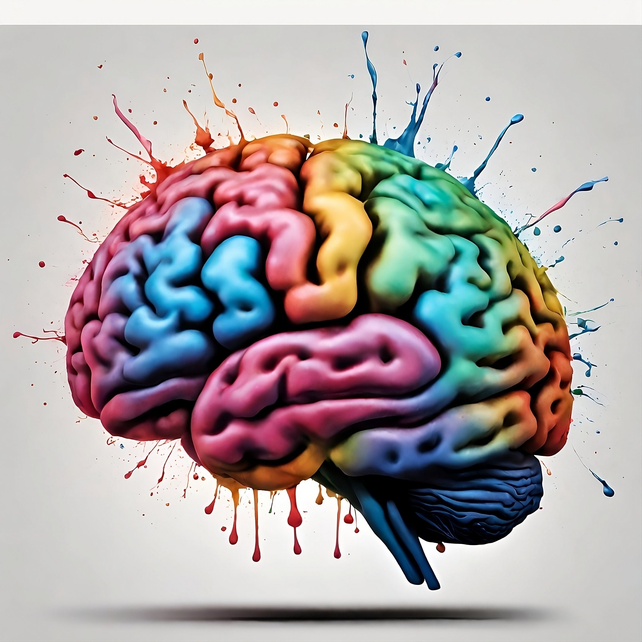 Anatomy Picture, a Colorful Brain, Colorful, as a Digital Print - Etsy