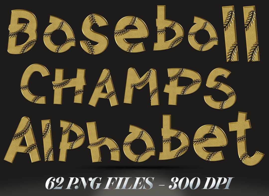 Gold Baseball Champs Alphabet PNG, Baseball Alphabet Clipart, Baseball ...