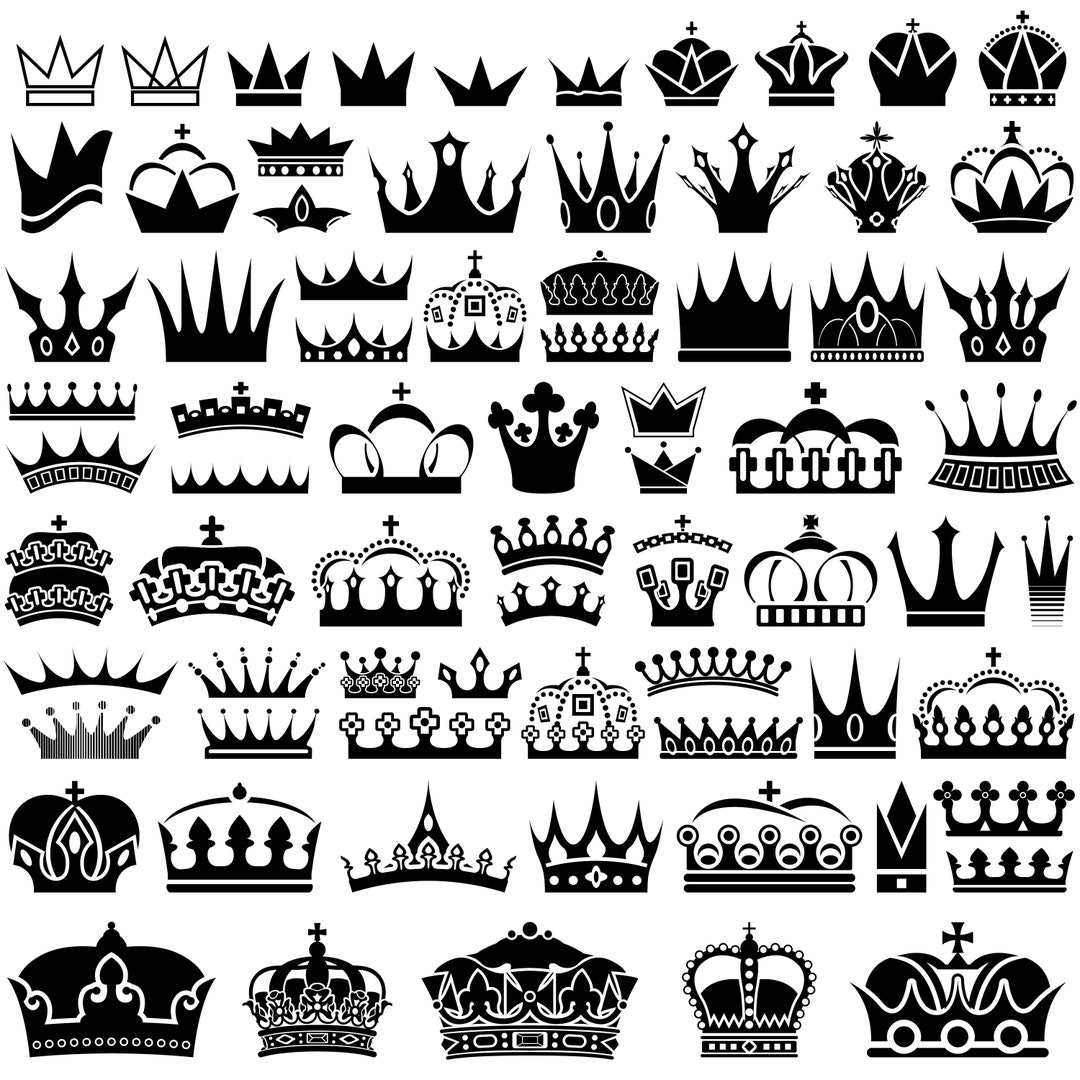 Crown Design Illustration Set, Clipart , Instant Download , Digital ...