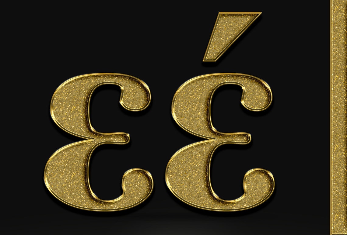 Greek Gold Glitter Alphabet PNG SVG, Greek Bling Alphabet Clipart ...