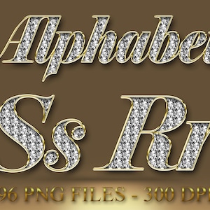Silver Diamond Alphabet PNG, Deluxe Alphabet Clipart, Diamond Letters ...