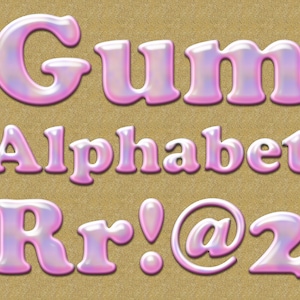 Realistic Bubble Gum Alphabet PNG, Gum Alphabet Clipart, Colorful ...
