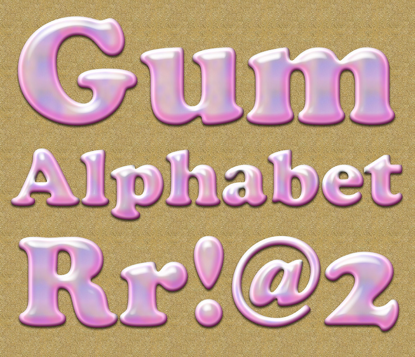 Realistic Bubble Gum Alphabet PNG, Gum Alphabet Clipart, Colorful ...