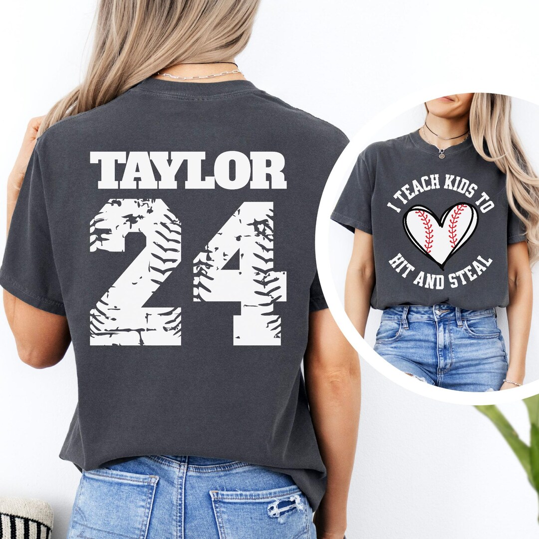 Personalized Baseball Softball Coach T-shirt, Hit and Steal Tee, Coach ...