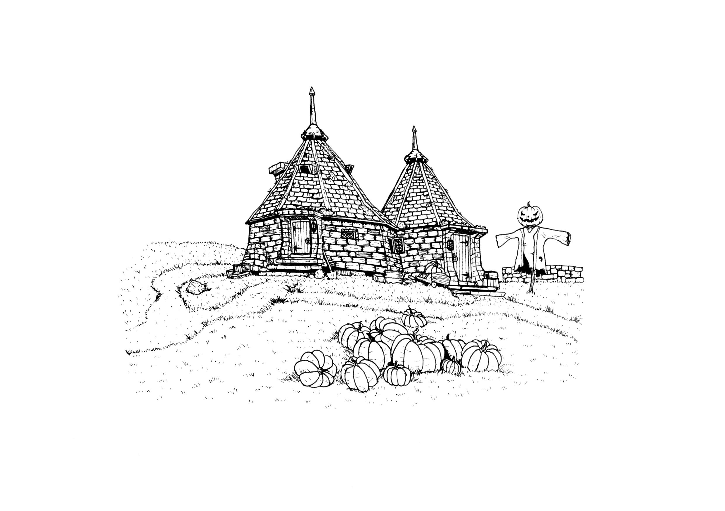 Hagrid's Hut From Harry Potter - A5 Print - Etsy