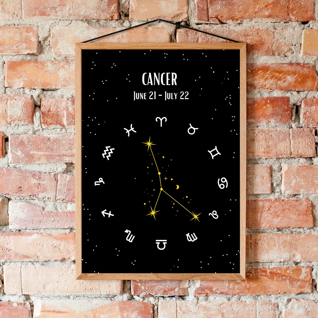 Cancer Zodiac Poster Astrology Birthday Gift Cancer Star Sign - Etsy