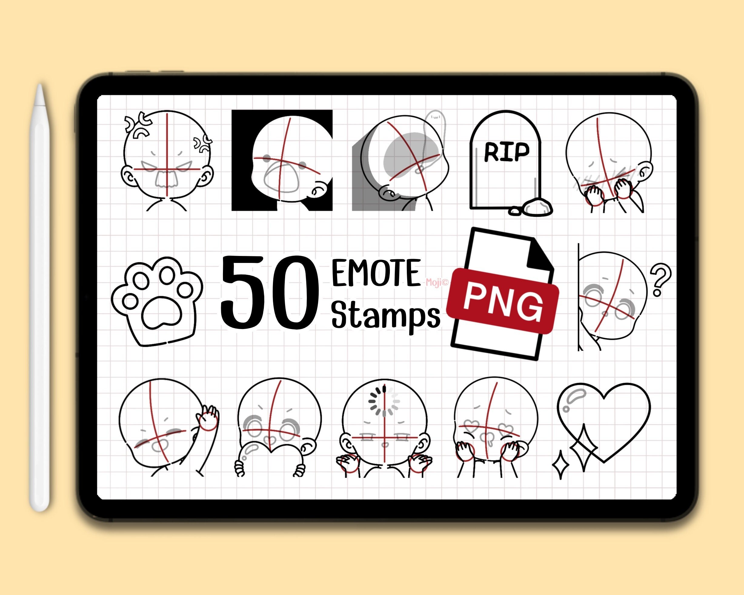 50 Chibi Emote Bases PNG Anime Figure Stamps Twitch Emotes - Etsy Canada