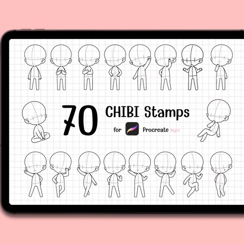 Chibi Face Brushes for Procreate Anime Emotion Faces Stamps - Etsy
