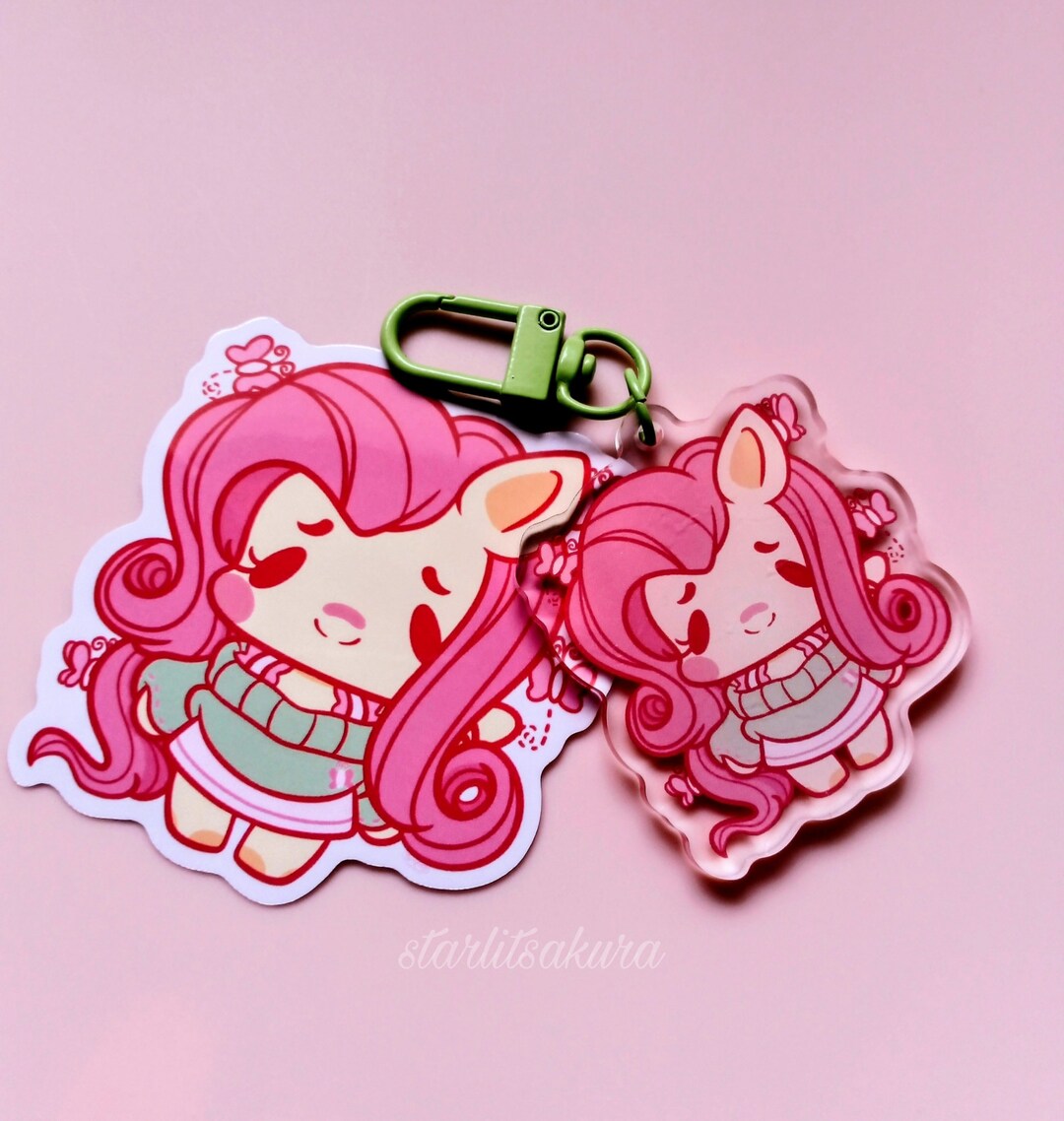 Chibi Fluttershy Sticker & Keychain - Etsy