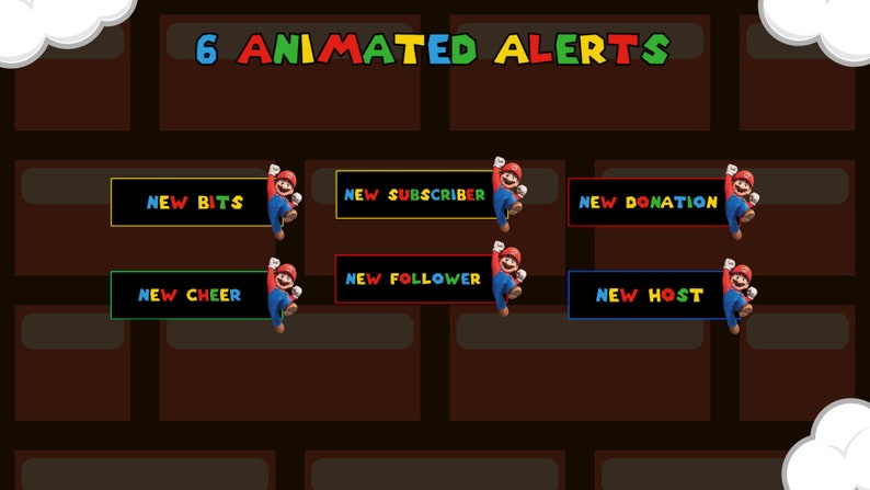Lofi Fully Animated Super Mario Streaming Overlays *includes 5 Screens ...