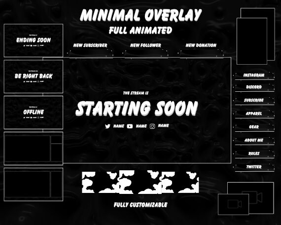 Minimal Stream Overlays Minimal Overlays Animated Stream - Etsy