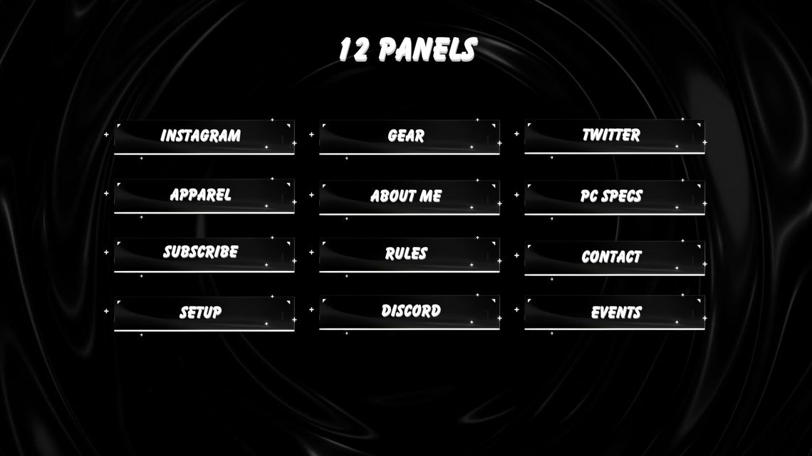 Black and White Stream Overlays Minimal Animated Stream Overlays Twitch ...