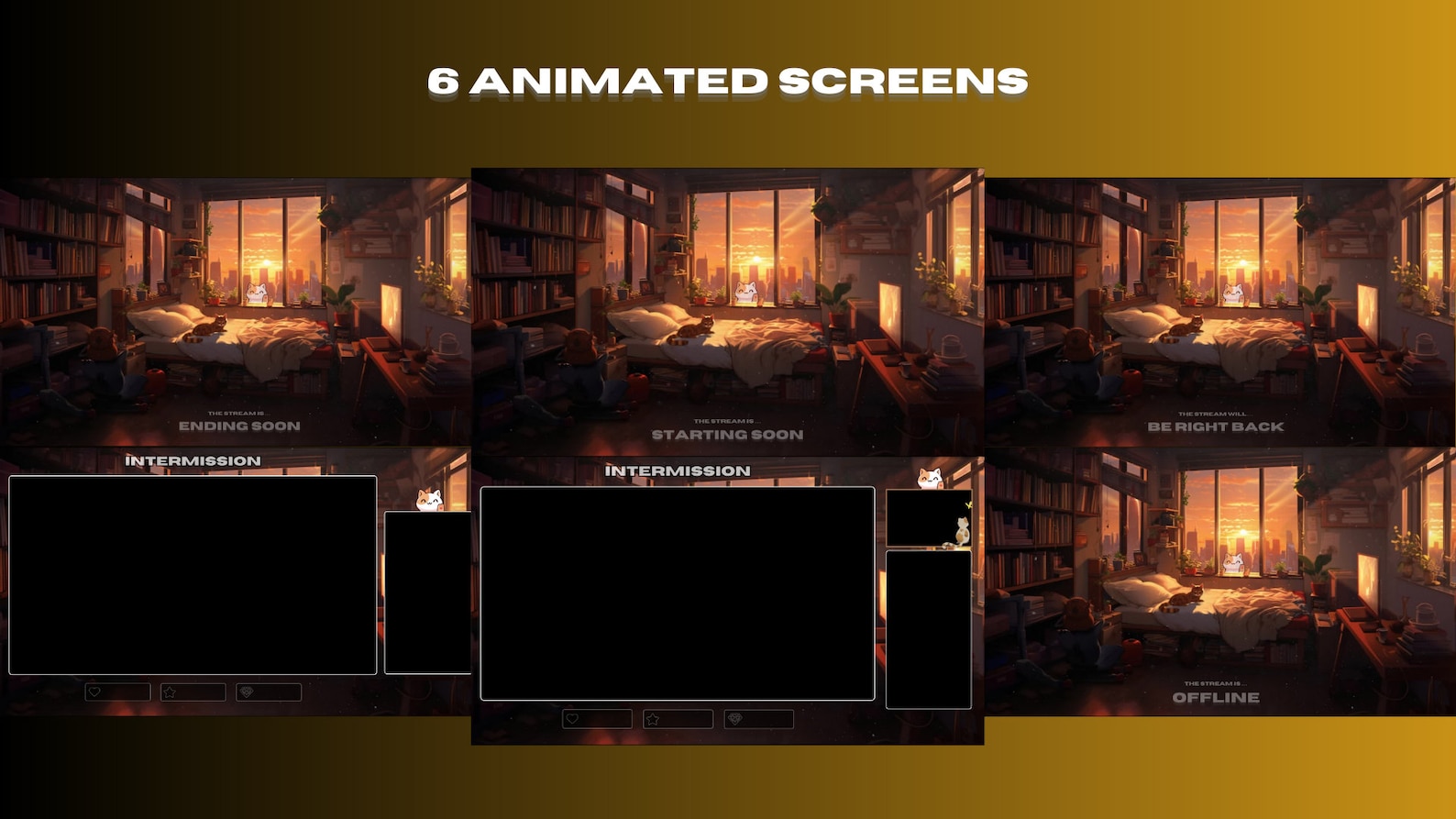Cute Stream Overlays Animated Stream Overlays Cute Animated Streaming ...