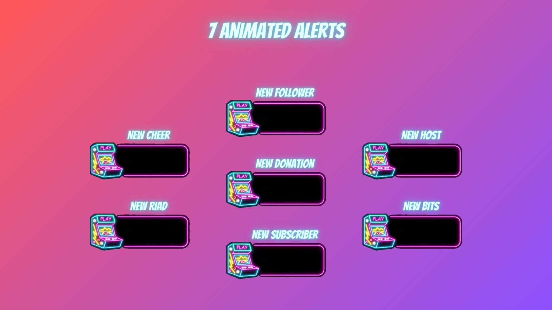 Fully Customizable Arcade Themed Animated Streaming Overlays *includes ...