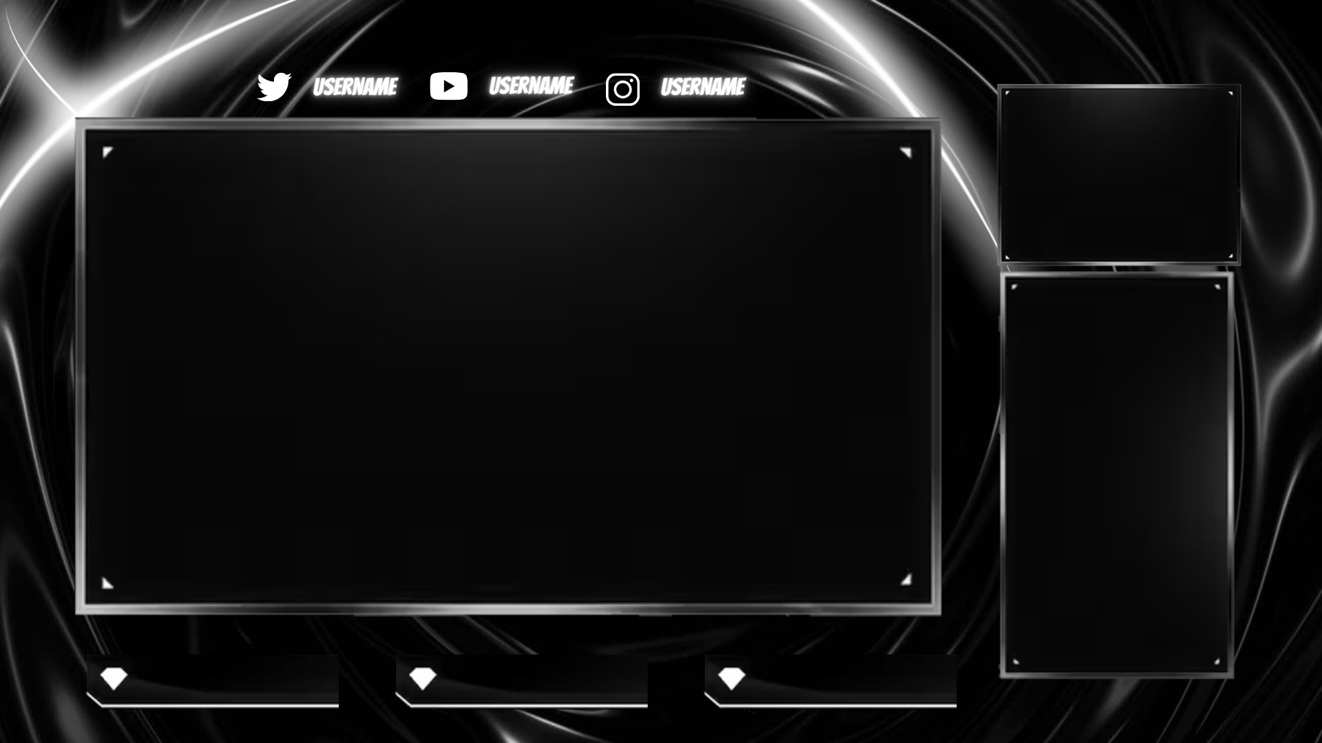 Fully Customizable Minimal Dark Streaming Overlays *includes 2 ...