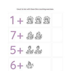 Dinosaur Worksheets - Preschool, Toddler, Kinder - Coloring, Addition ...