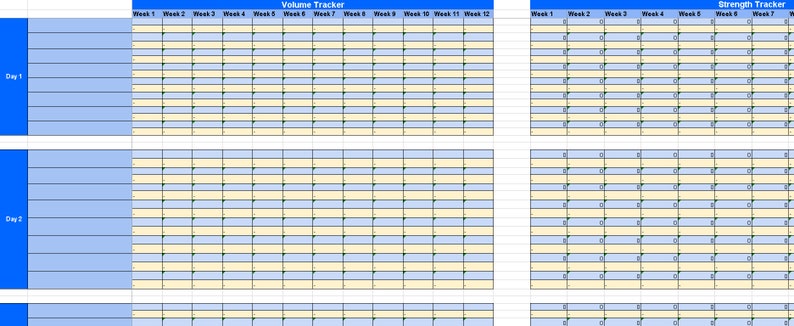 Fitness Planner Excel Template | Fitness Workout Planner | Excel ...