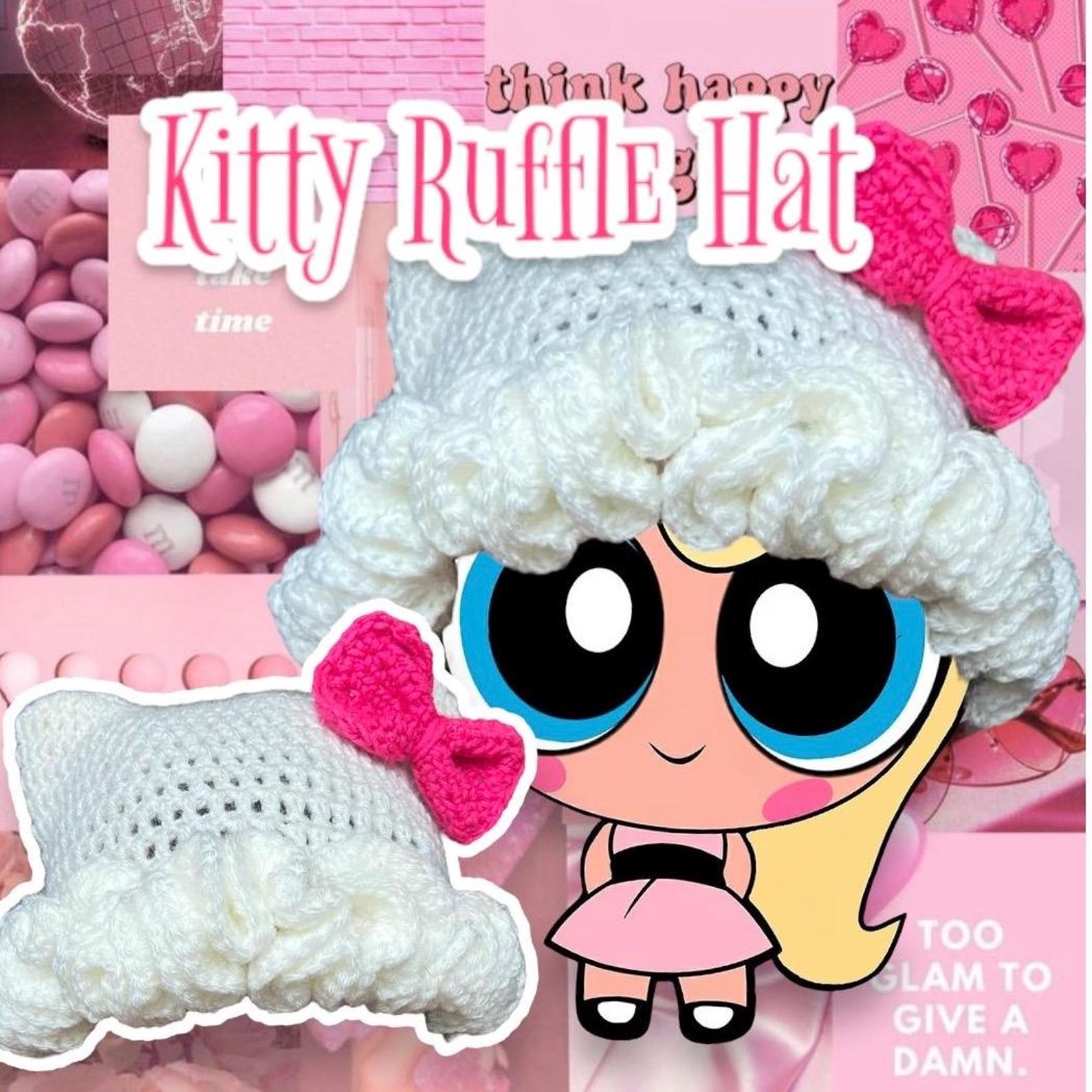 Kitty Beanie Ruffle Hat - Etsy