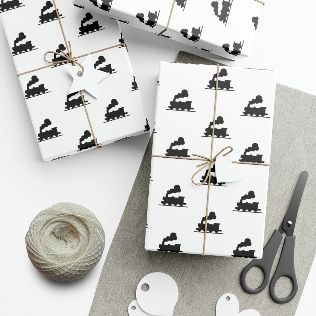 Eco-friendly Gift Wrap Paper - Railroad - Black Train - Etsy