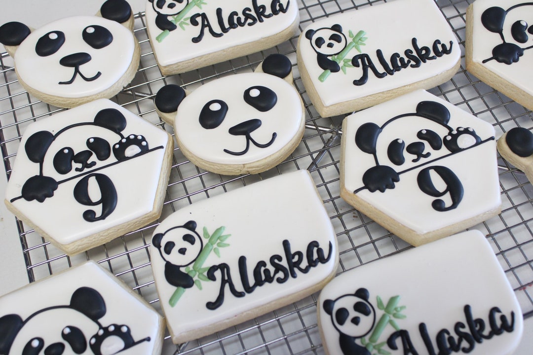 Panda Cookies, Decorated Cookies, Sugar Cookies, Panda Party, Panda ...