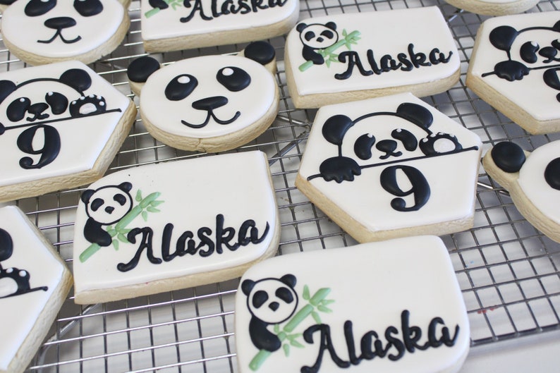 Panda Cookies, Decorated Cookies, Sugar Cookies, Panda Party, Panda ...