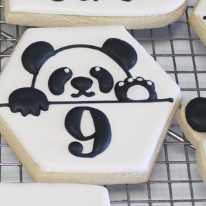 Panda Cookies, Decorated Cookies, Sugar Cookies, Panda Party, Panda ...
