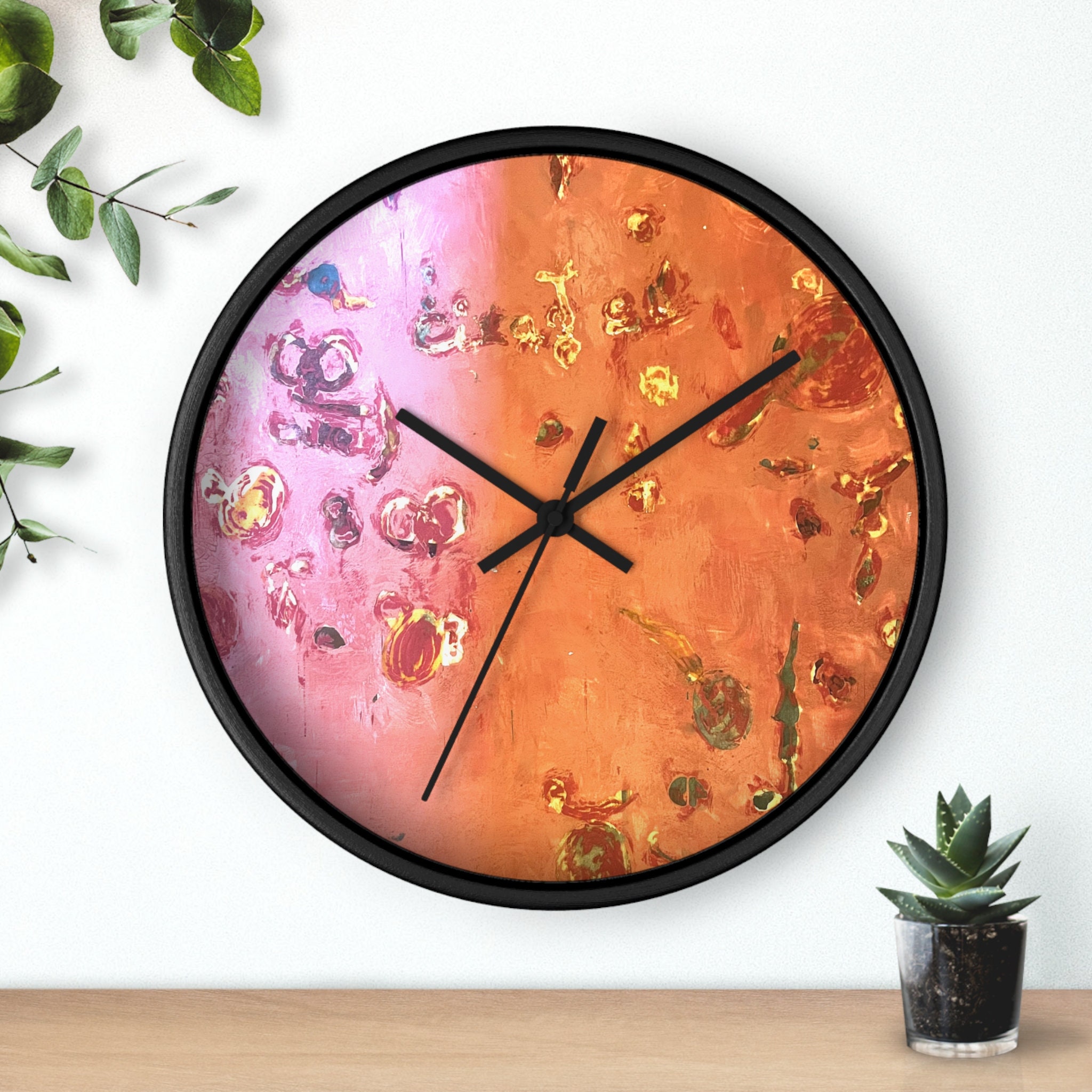 Contemporary Artwork Painting Hand Drawn Wall Clock - Etsy