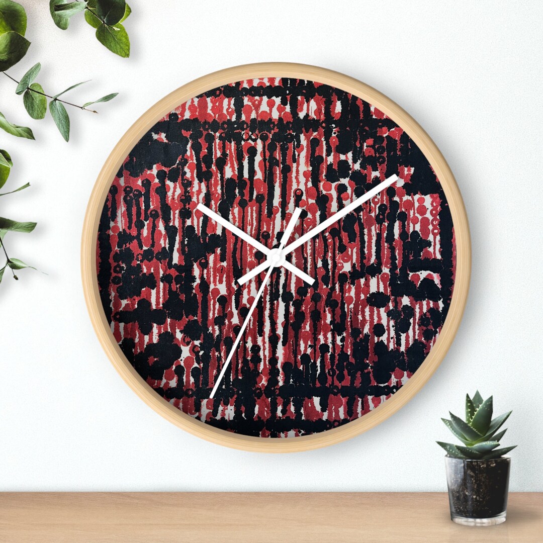 Contemporary Red and Black Artwork Painting Hand Drawn Abstract Wall ...