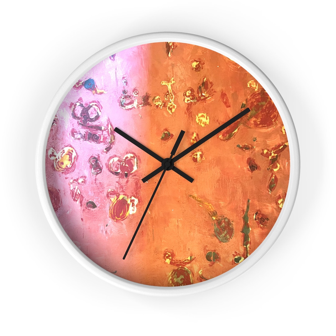 Contemporary Artwork Painting Hand Drawn Wall Clock - Etsy