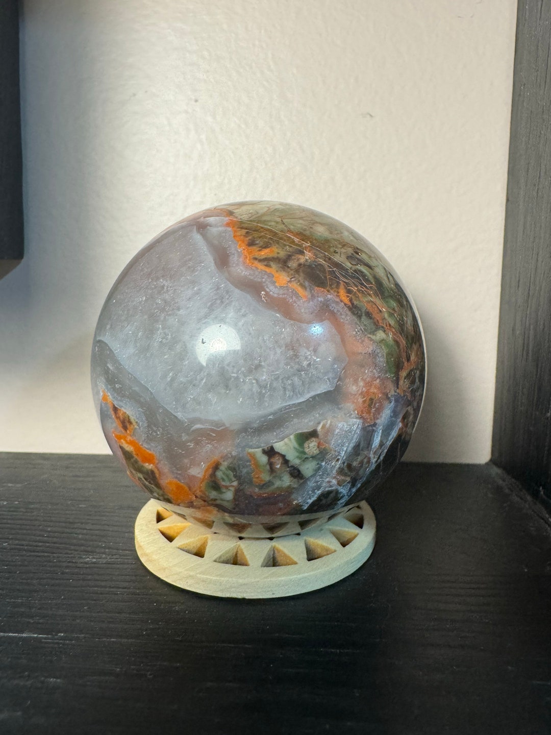 Money Agate Sphere With Clear Quartz - Etsy