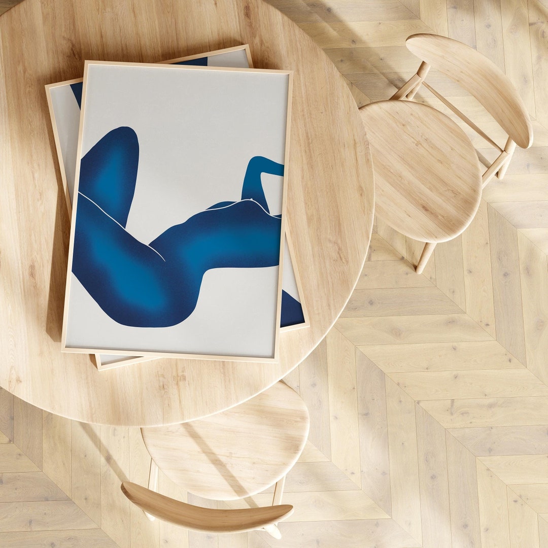 Boho Woman Figure Print: Blue Abstract Body Art (digital Download) - Etsy