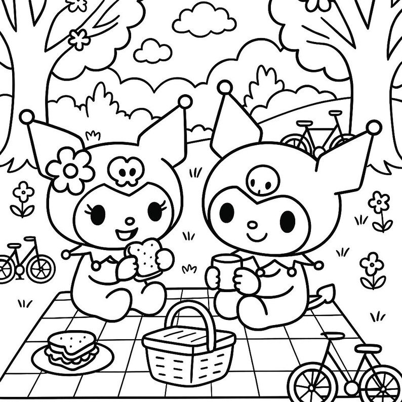 20 Kawaii Coloring Pages Bundle, Cute Printable Coloring Sheets for ...