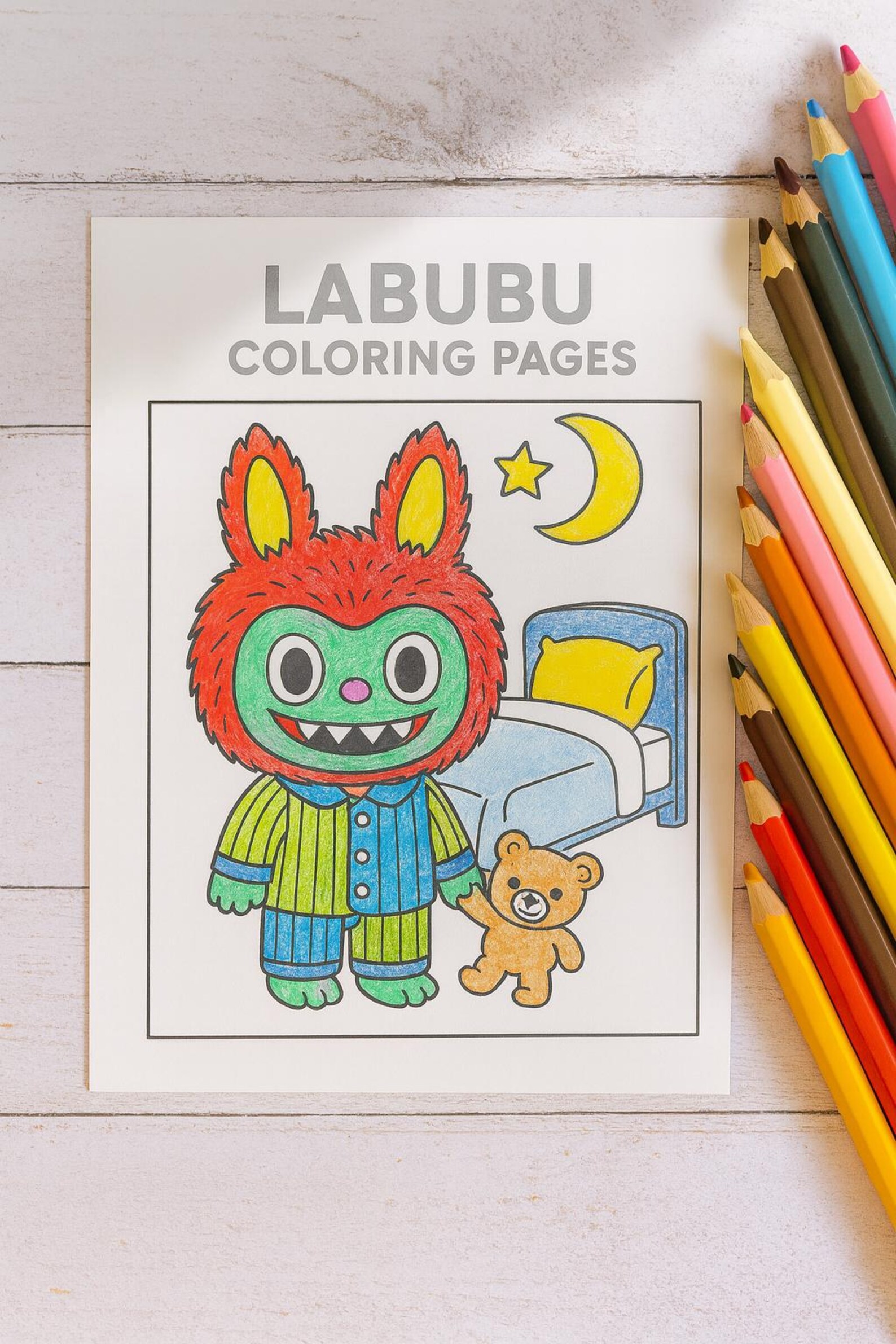 Labubu Coloring Pages Bundle – 50 Printable Coloring Pages (US Letter ...
