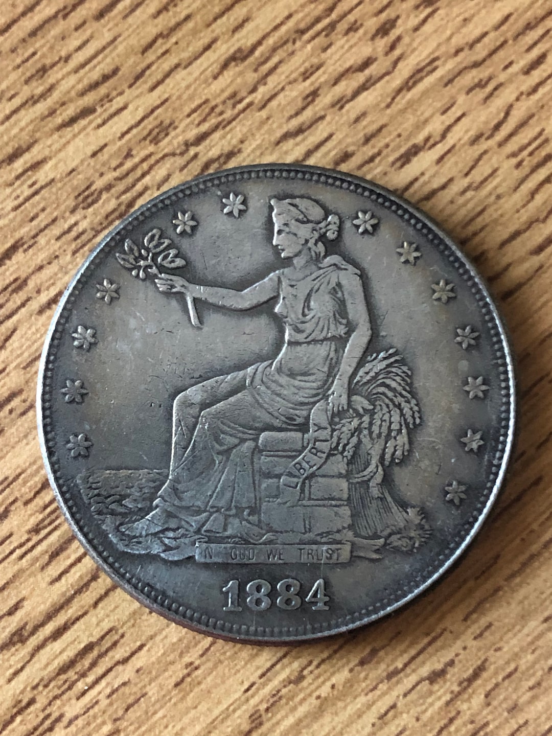 1884 SILVER PLATED Trade Dollar - Etsy