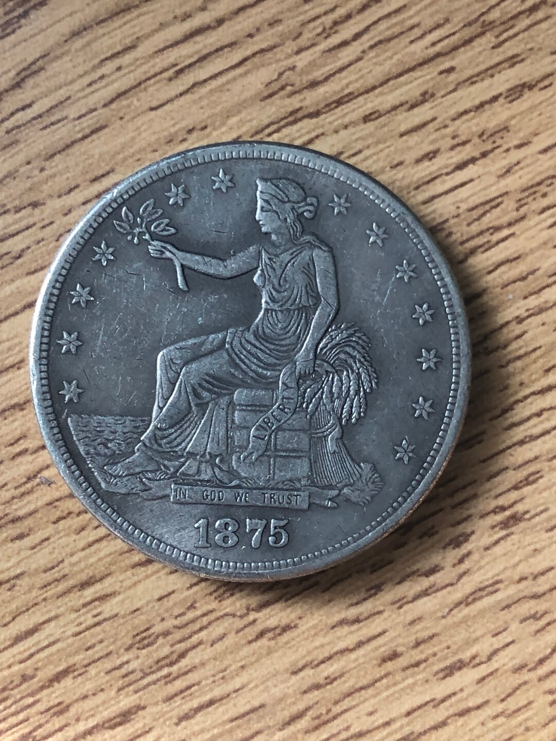 1875 SILVER PLATED Trade Dollar - Etsy