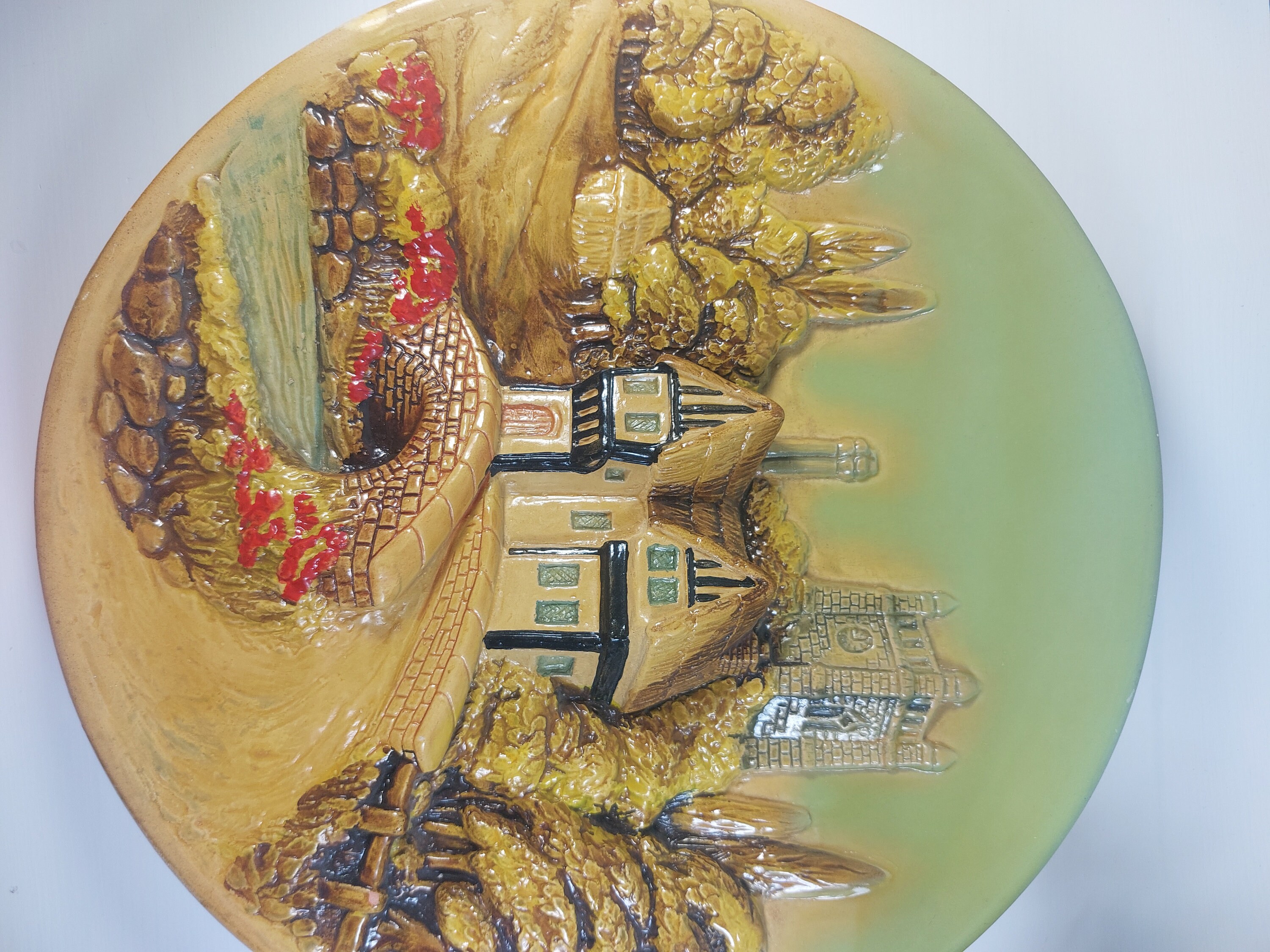 Very Large Vintage Chalkware Plate Vintage 3-D Chalkware Vintage ...