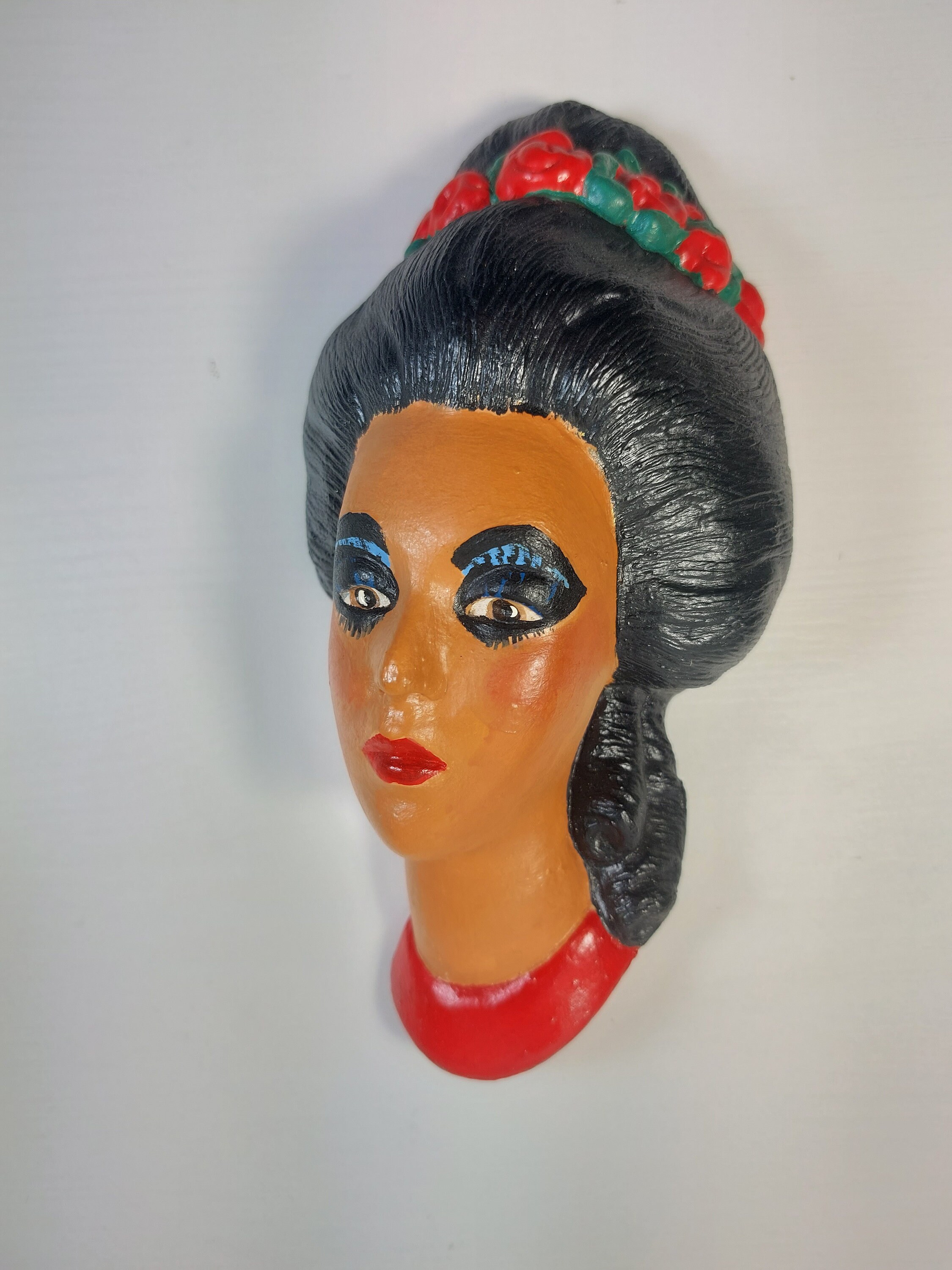 Vintage Chalkware Woman Head Chalkware Girl Bust Wall Head Chalkware ...