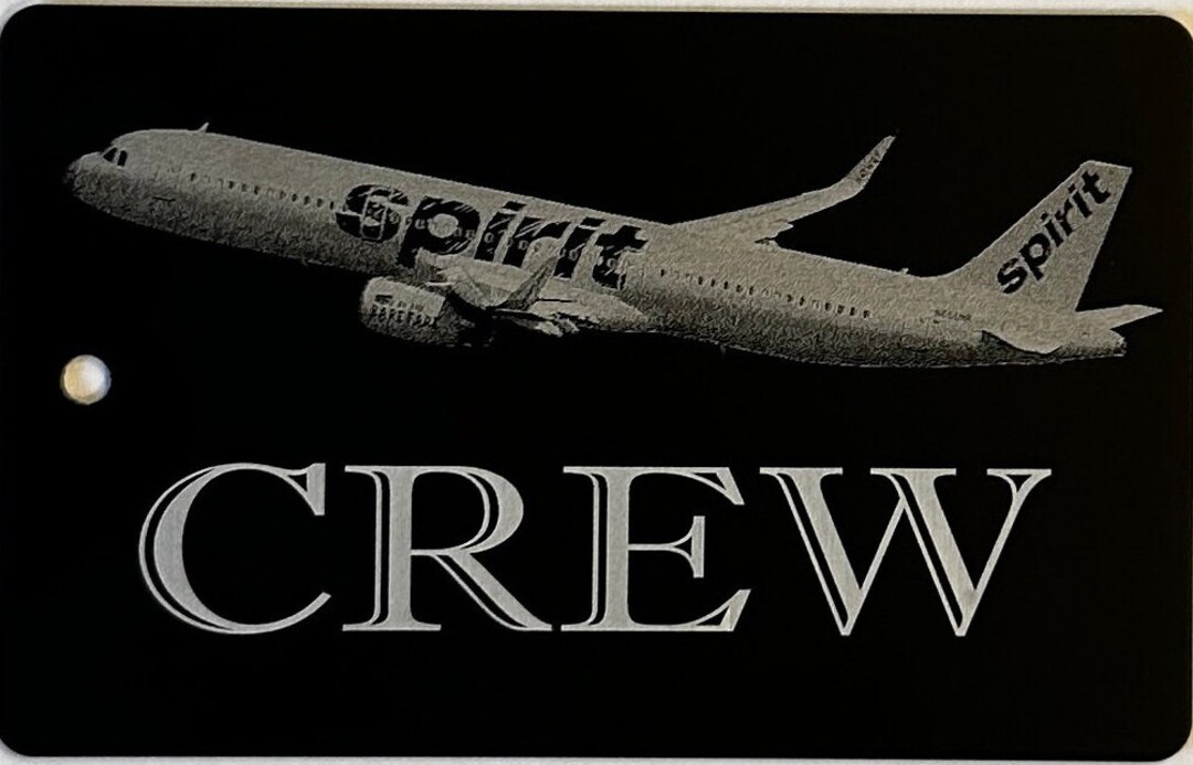 Laser Engraved Anodized Aluminum Luggage Tags - Spirit Airlines Crew - Etsy