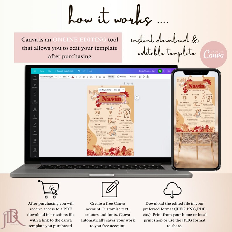 Editable Lion King Milestone Sign, Simba Milestone Sign, Safari 1st ...