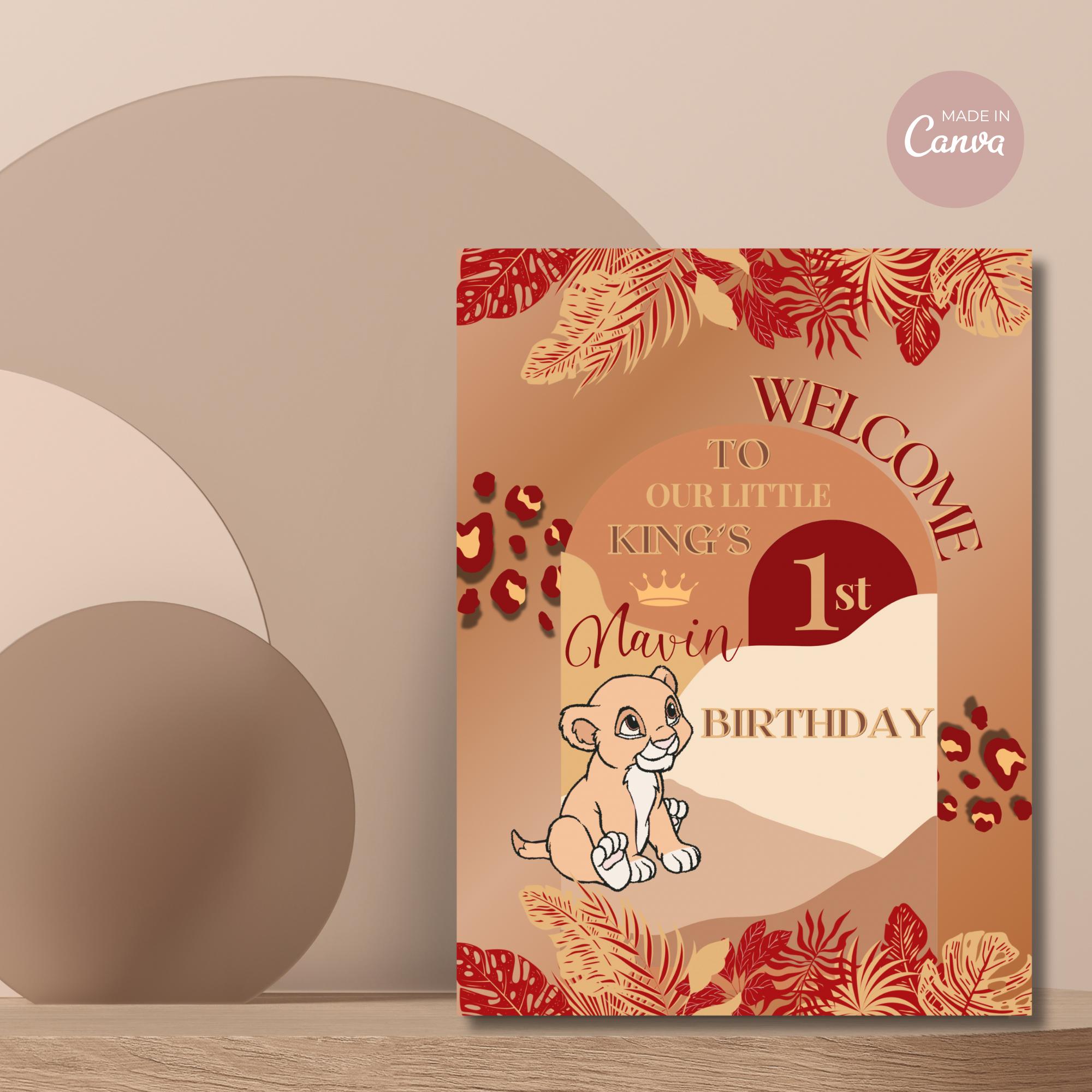 Lion King 1st Birthday Welcome Sign: Simba Theme (digital Download) - Etsy
